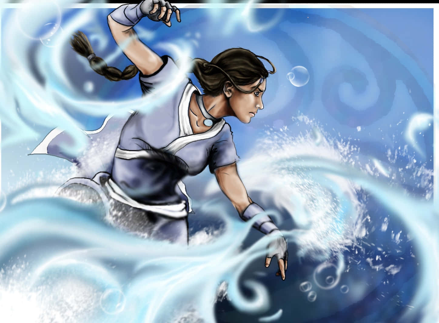 Download Free Caption The Intricate Waterbending Skills Of Katara The
