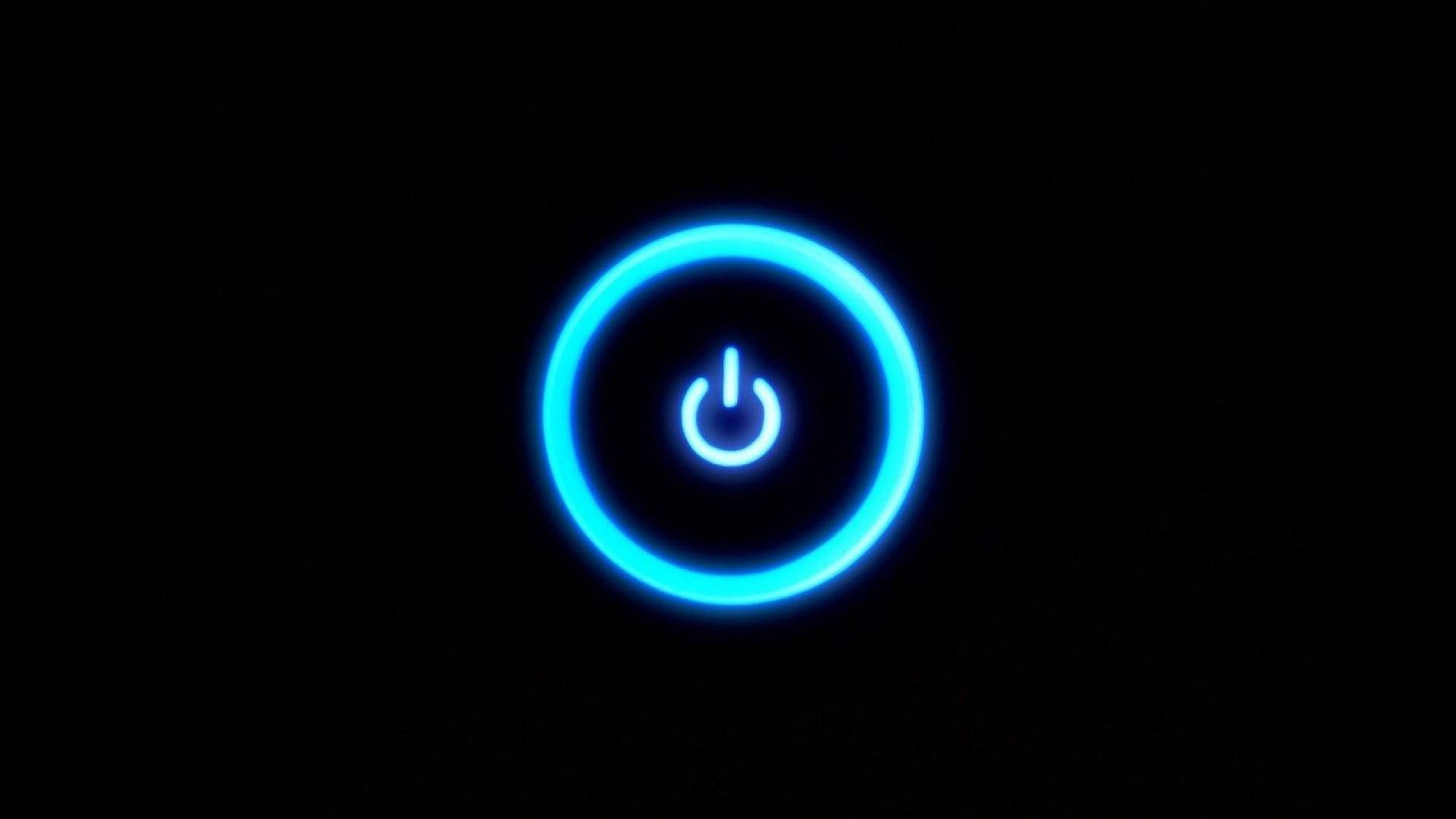 Blue Power Button Wallpaper