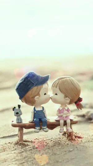 Cute animated couple wallpaper store