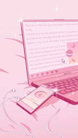 Aesthetic pink anime background store